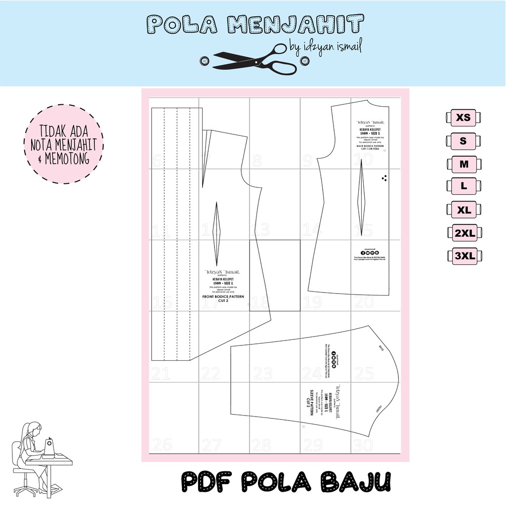 PDF POLA BAJU PART 2 | PDF POLA MENJAHIT | PDF SEWING PATTERN | PDF FILE SAHAJA (SOFTCOPY ...