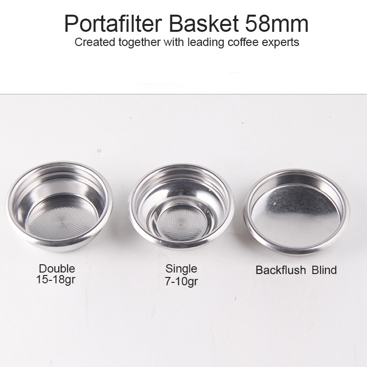 Portafilter Basket 58mm Single, Double & Backflush Blind Filter ...