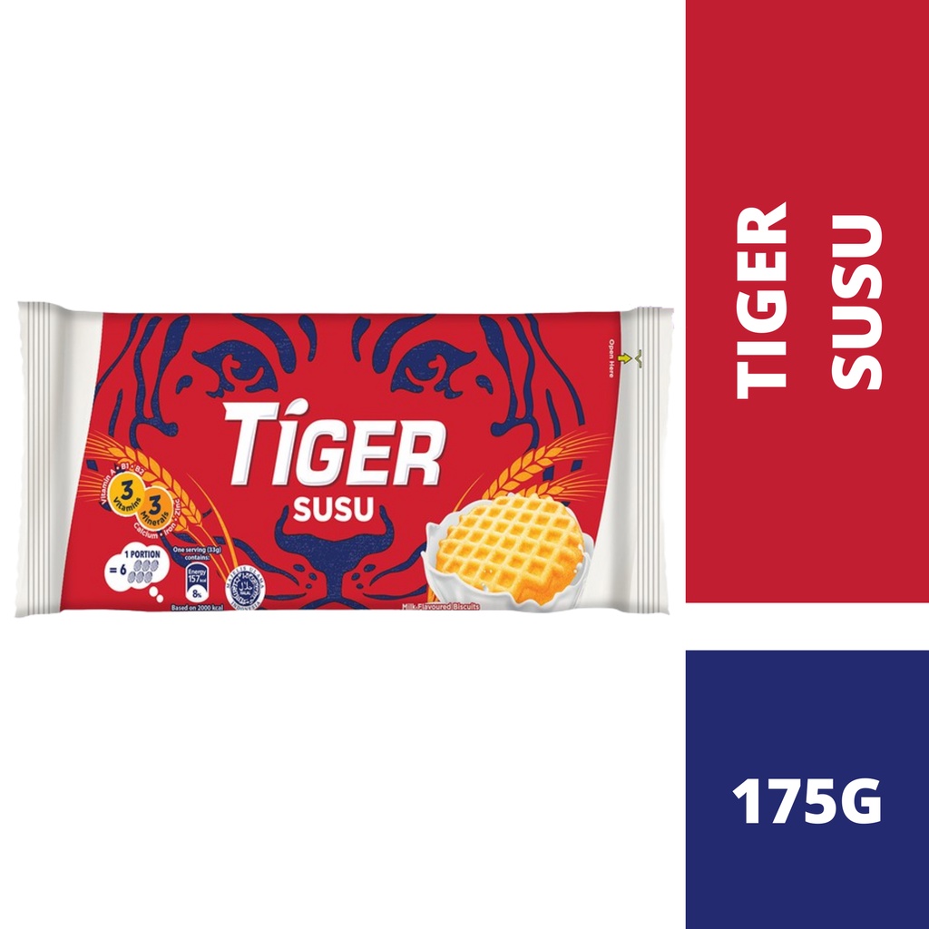 Tiger Midpack [159.6g-Original/ Chocolate & 175g-Susu] Tiger 饼干中包 [159 ...
