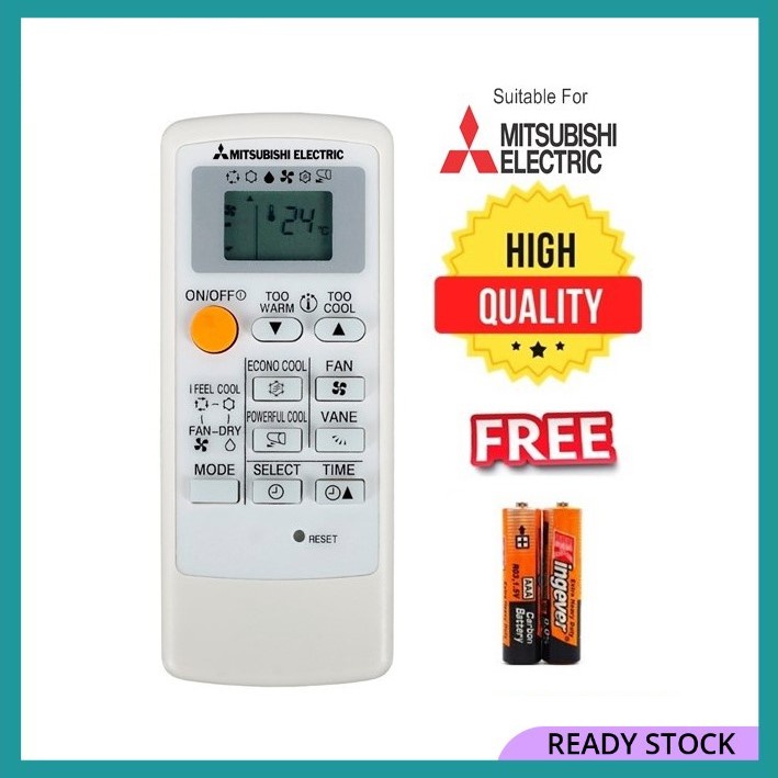 FREE BATTERY MITSUBISHI Air Cond Remote Control Replacement -MP04B ...