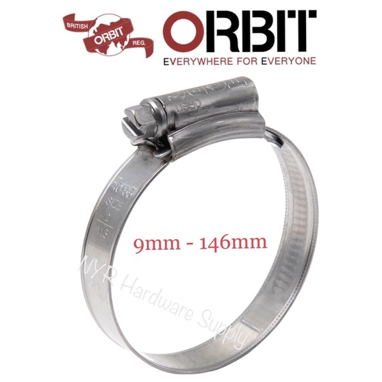 ORBIT 430# Stainless Steel Hose Clip 9-13mm - 127-146mm ( 16mm 22mm ...