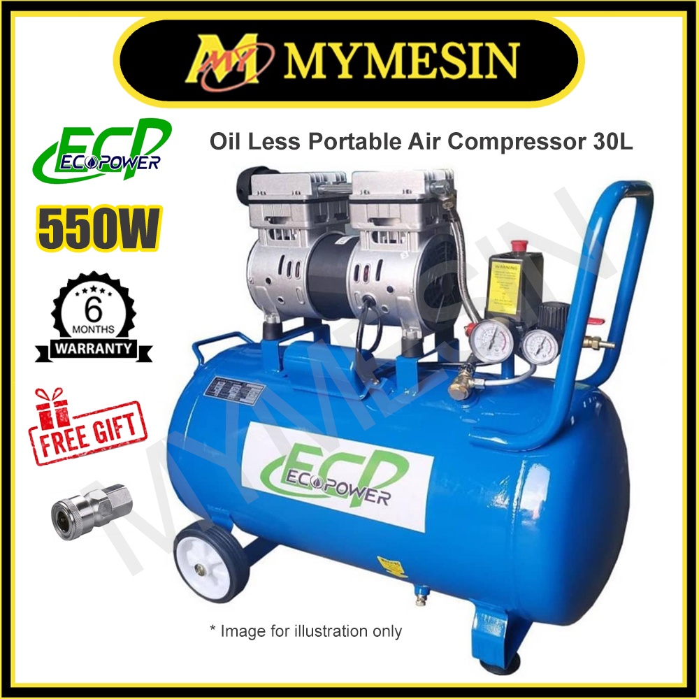 MY ECP Power 1HP Oil Less Po Air Compressor 24L / Angin Compressor ...