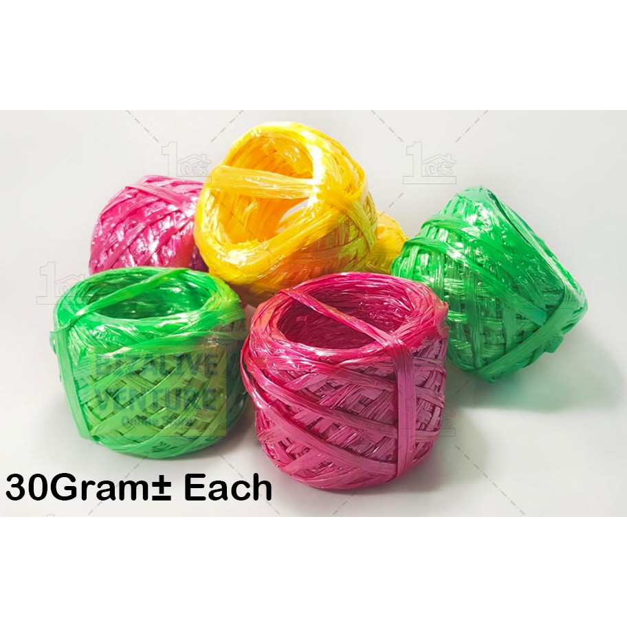 High Quality Plastic Raffia String 30±gram (Total 12 Rolls) Plastic ...