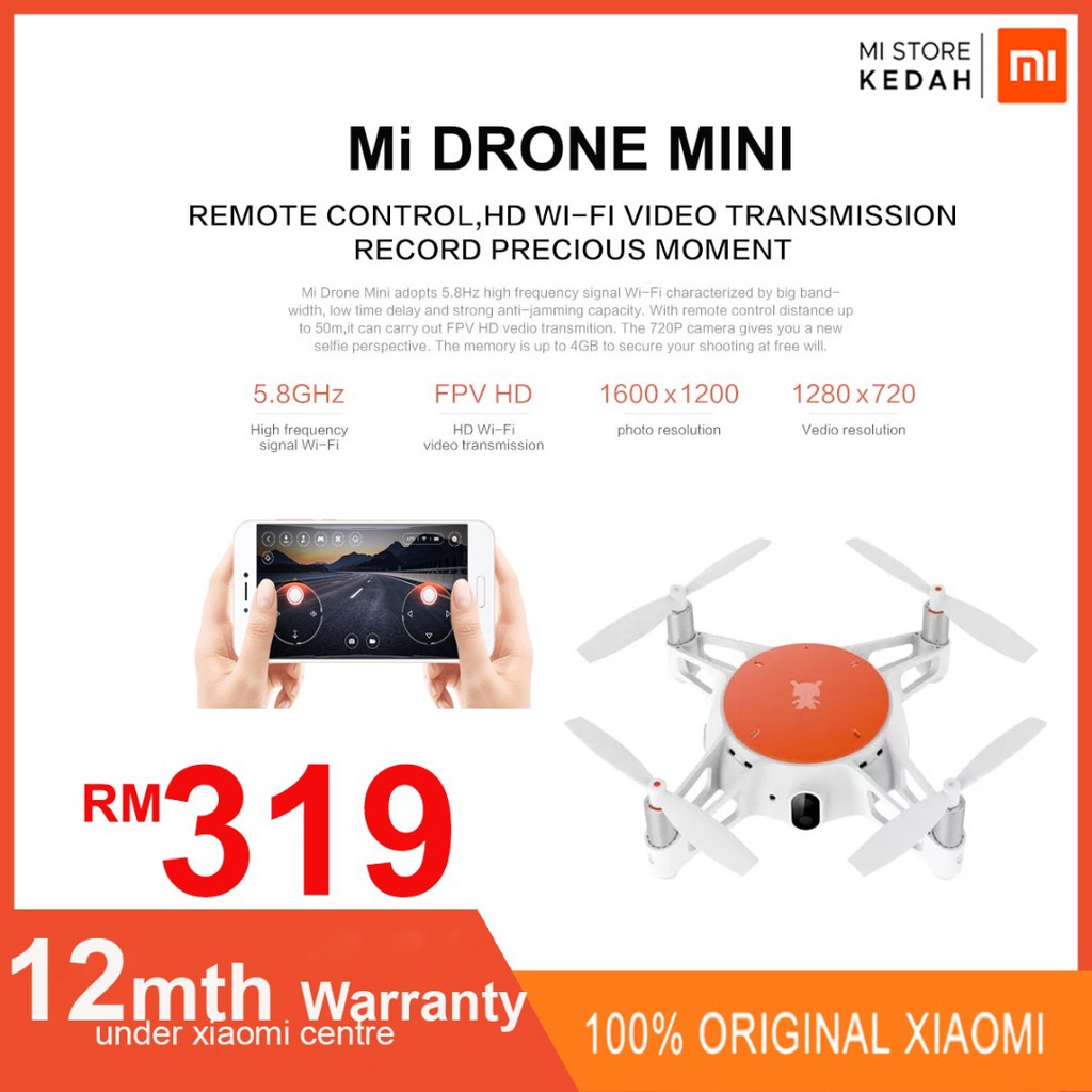 Mi Drone Mini (1year warranty) 100% ORIGINAL XIAOMI | Shopee Malaysia
