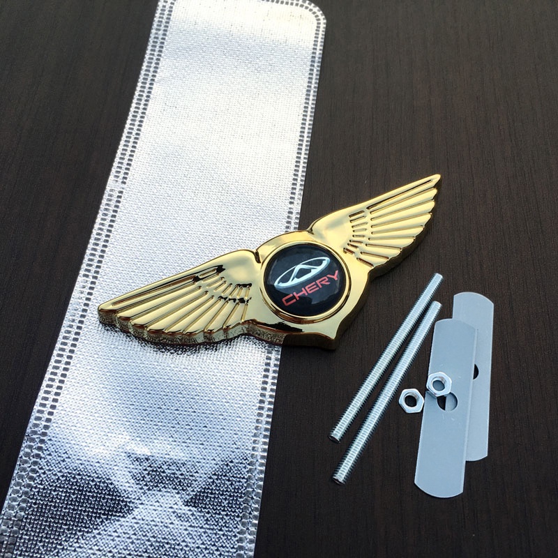 Metal Car Sticker Front Grille Badge Wings Emblems for Chery fulwin qq ...
