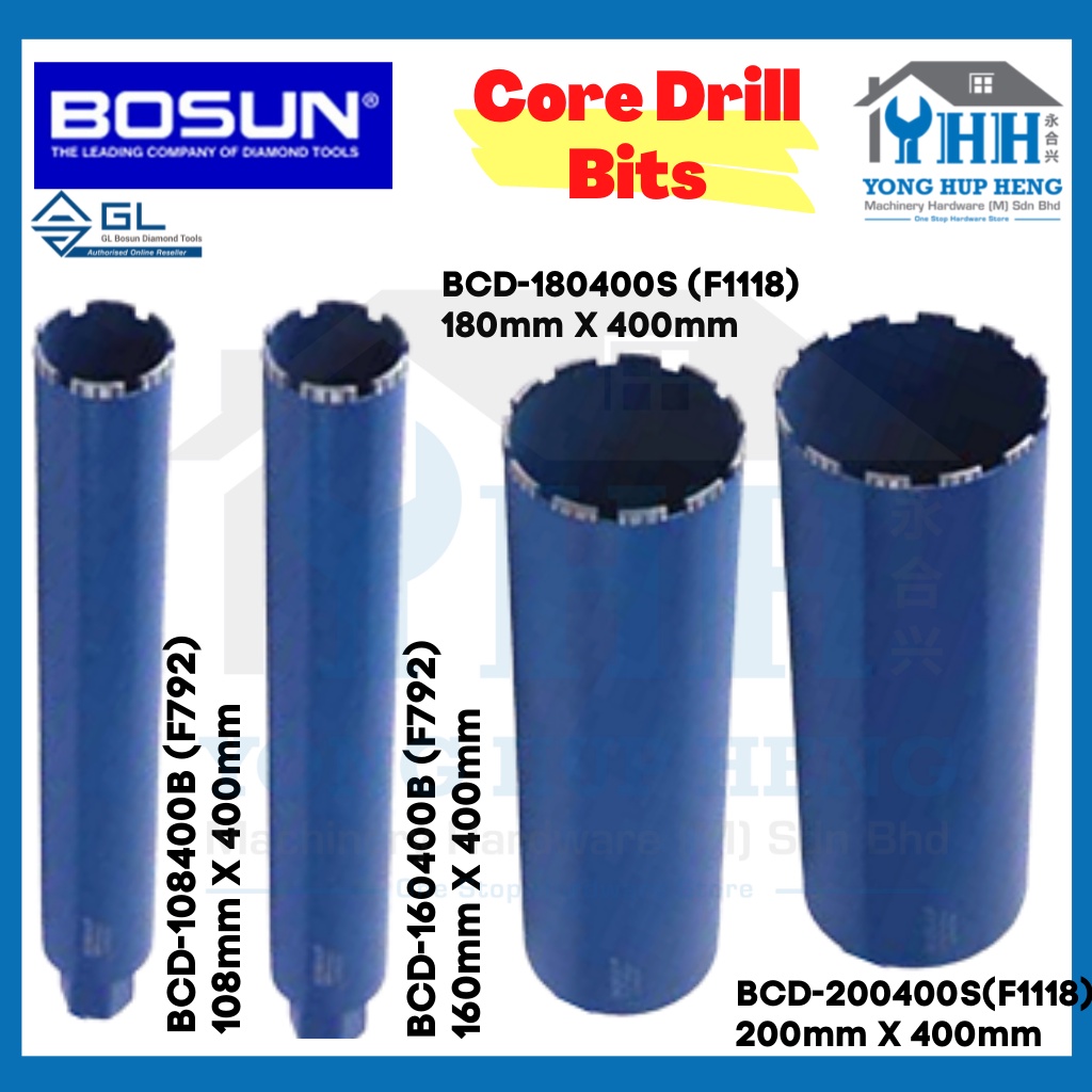 FREE SHIPPING!! BOSUN 108mm ~ 356mm Construction Bit Supreme Concrete ...