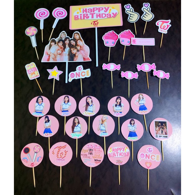 Twice Cake & Cupcake Topper (33pcs) // (18pcs) // (15pcs) | Shopee Malaysia