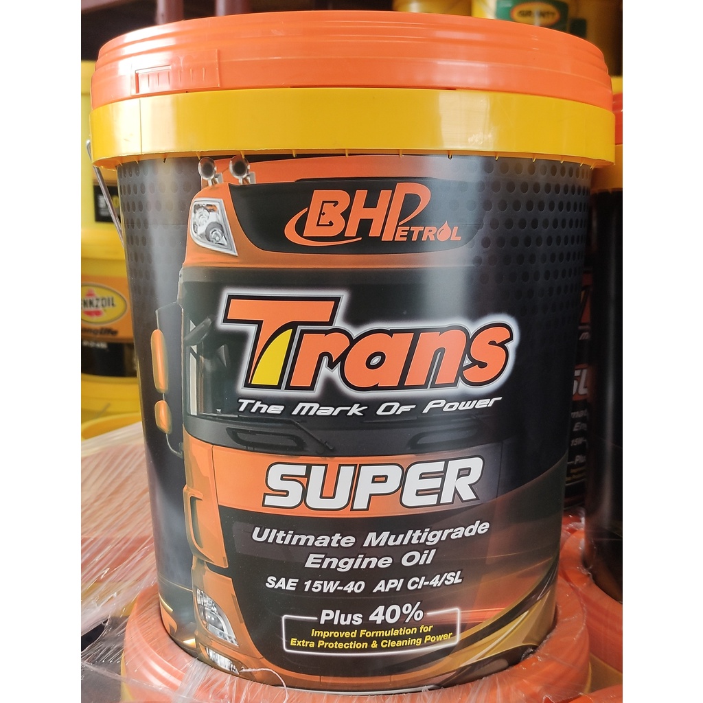 DIESEL ENGINE OIL - BHPetrol TRANS SUPER 15W-40 [18L] (Ready Stock ...