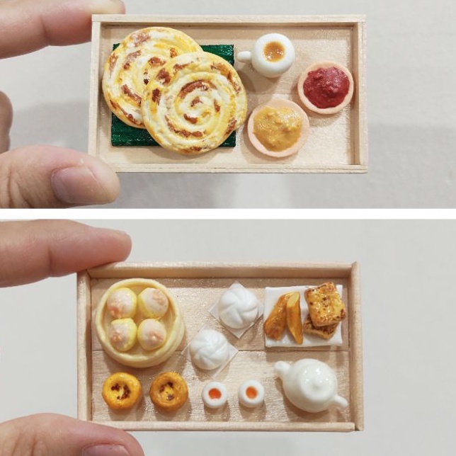 Fridge Magnet Handmade Clay Dim Sum Siu Mai Roti Canai Teh Tarik Set ...