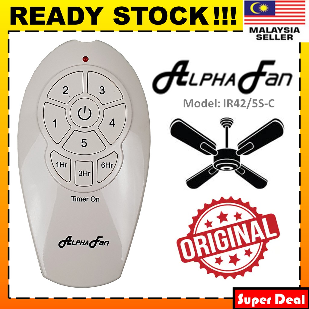 [100% ORIGINAL] ALPHA Fan - 5 Speed Ceiling Fan Remote Control (IR42/5S ...