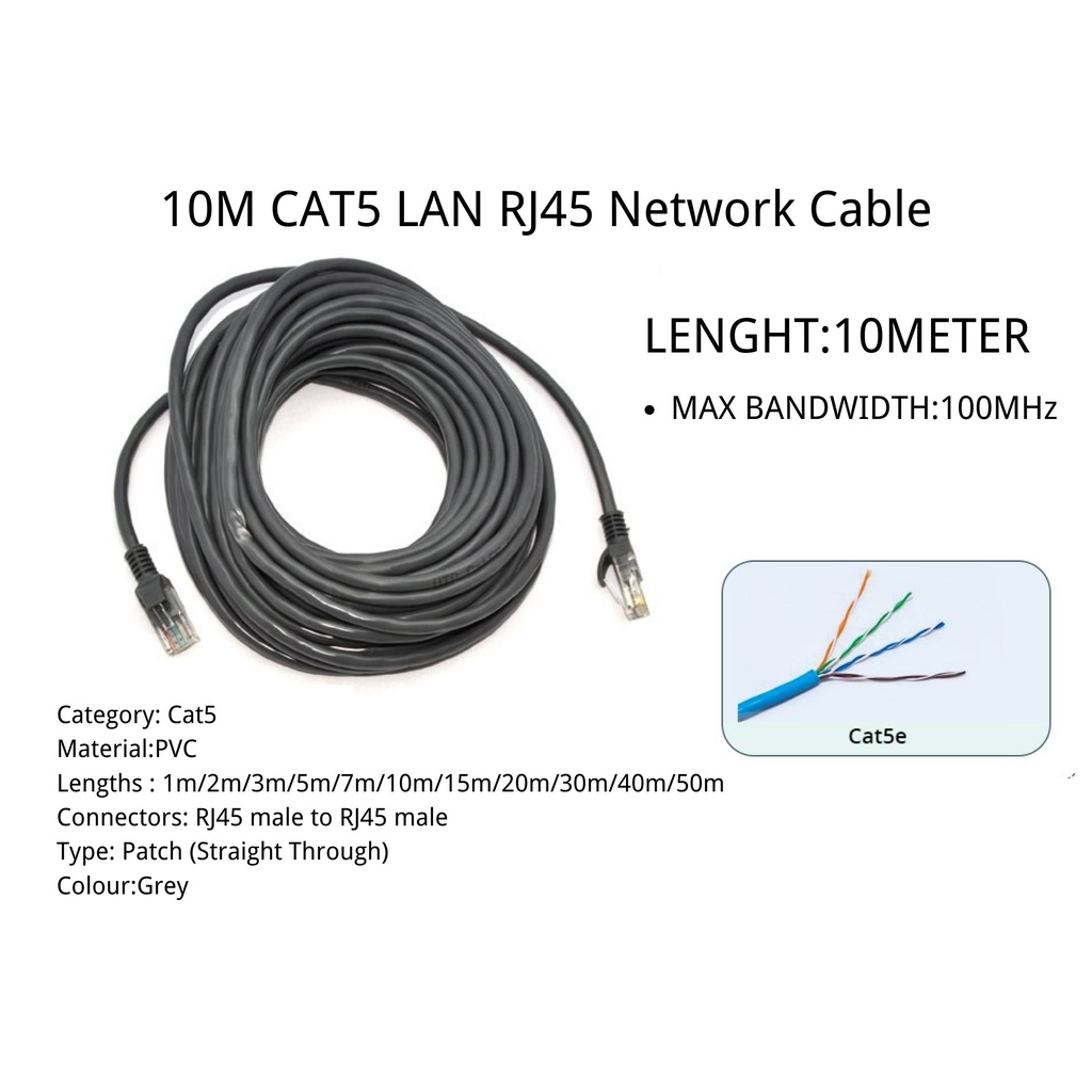 Tinytech 10M CAT5 LAN RJ45 Network Cable | Shopee Malaysia