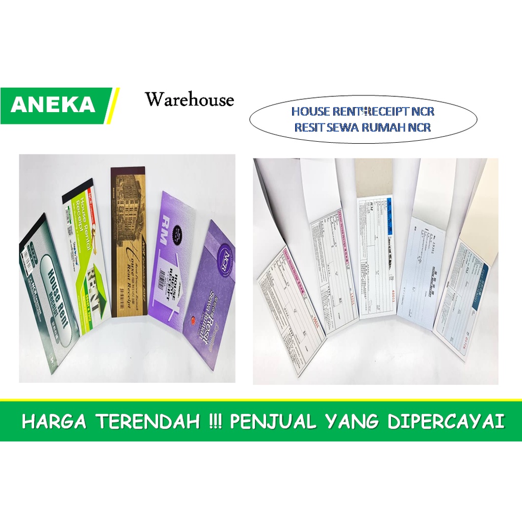 BILL BOOK/ House Rent Receipt NCR / Buku Resit Sewa Rumah / 1SET (10Pcs ...