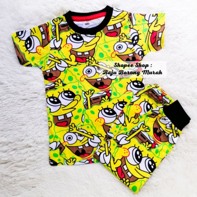 SpongeBob Kids Baby Big Baju Tidur Budak Boy Short Sleeve | Shopee Malaysia