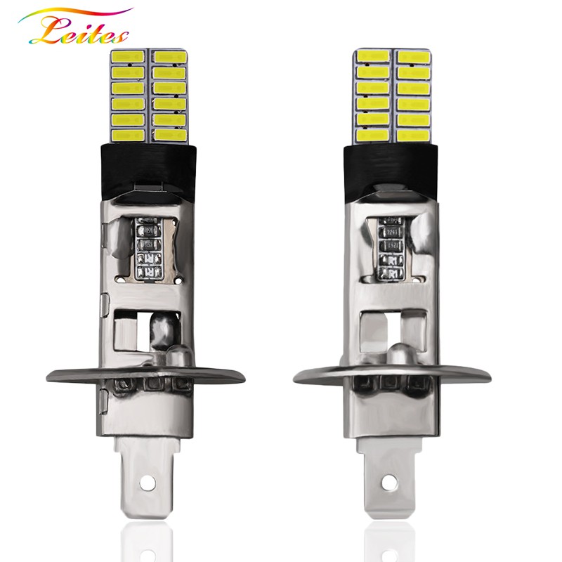 1Pcs H1 H3 T10 LED Bulb Super Bright 4014 24SMD Car Fog Lights 12V 8W ...