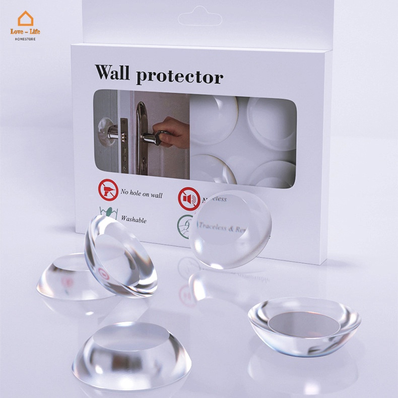 6pcs/box Transparent Protector Wall Round Silicone Door Stopper/Door ...