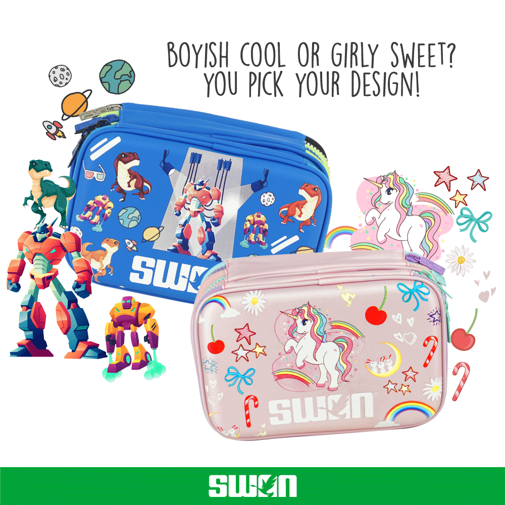 Swan 3 Layer Big Pencil Case Multifunction Storage Organizer | Shopee ...