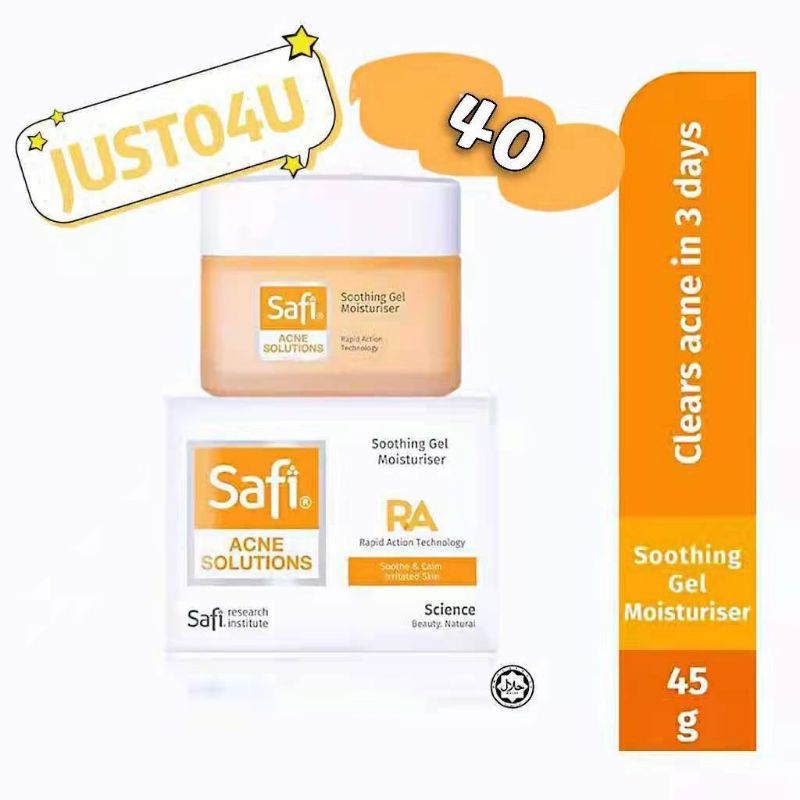 SAFI ACNE SOLUTION SOOTHING GEL MOISTURISER 45G | Shopee Malaysia