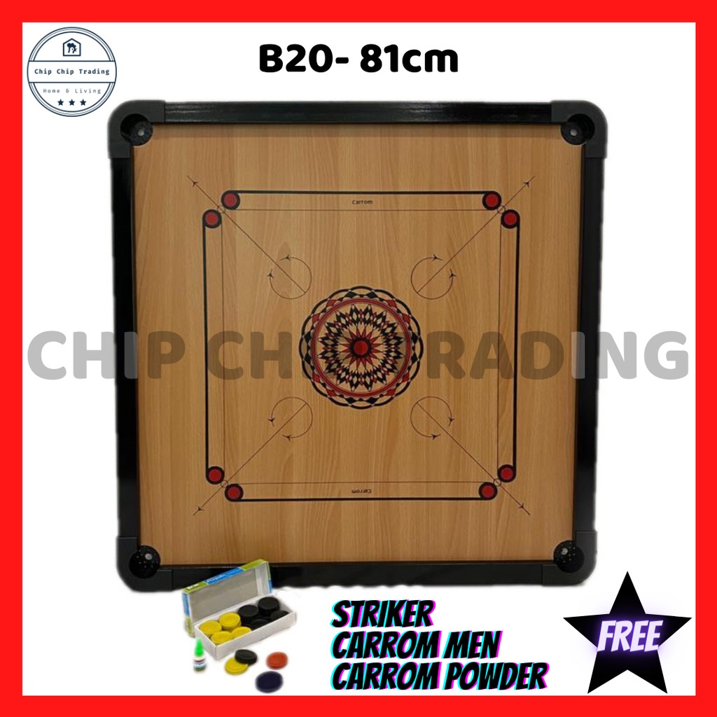 Classic 81cm Wooden Frame Carrom Board *FREE CARROM POWDER &CARROM MEN* | Shopee Malaysia