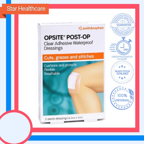 Smith&nephew Opsite Post-Op Clear adhesive Waterproof Dressing [Exp ...