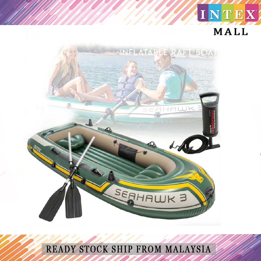 ORIGINAL INTEX 2 SIZES Seahawk 2 / Seahawk 3 Boat Set | Shopee Malaysia
