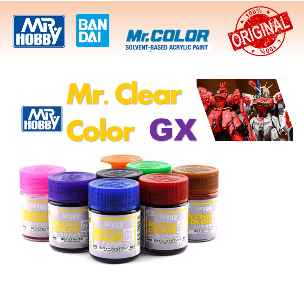 Mr Hobby Mr Clear Color GX Series GX101-GX110 GX121 Airbrush Paint ...