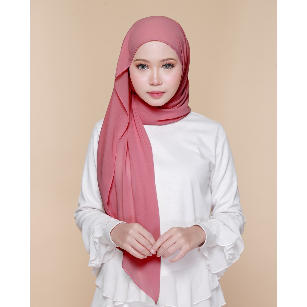 Zephia PREMIUM Shawl Chiffon Plain Panjang Tudung Kualiti Baik Shawl ...
