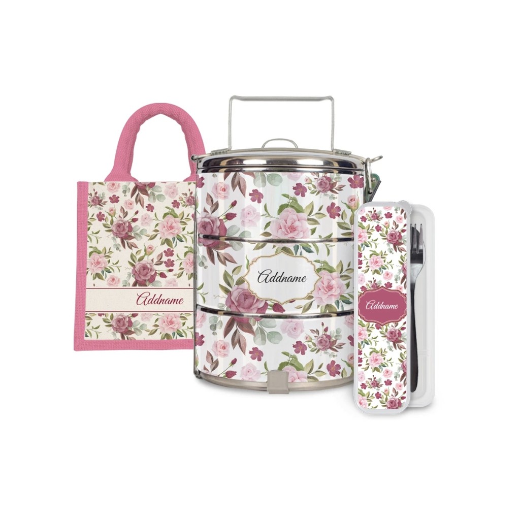 [Bundle 5/9] Personalised Tiffin + Matching Lunch Bag + Matching ...