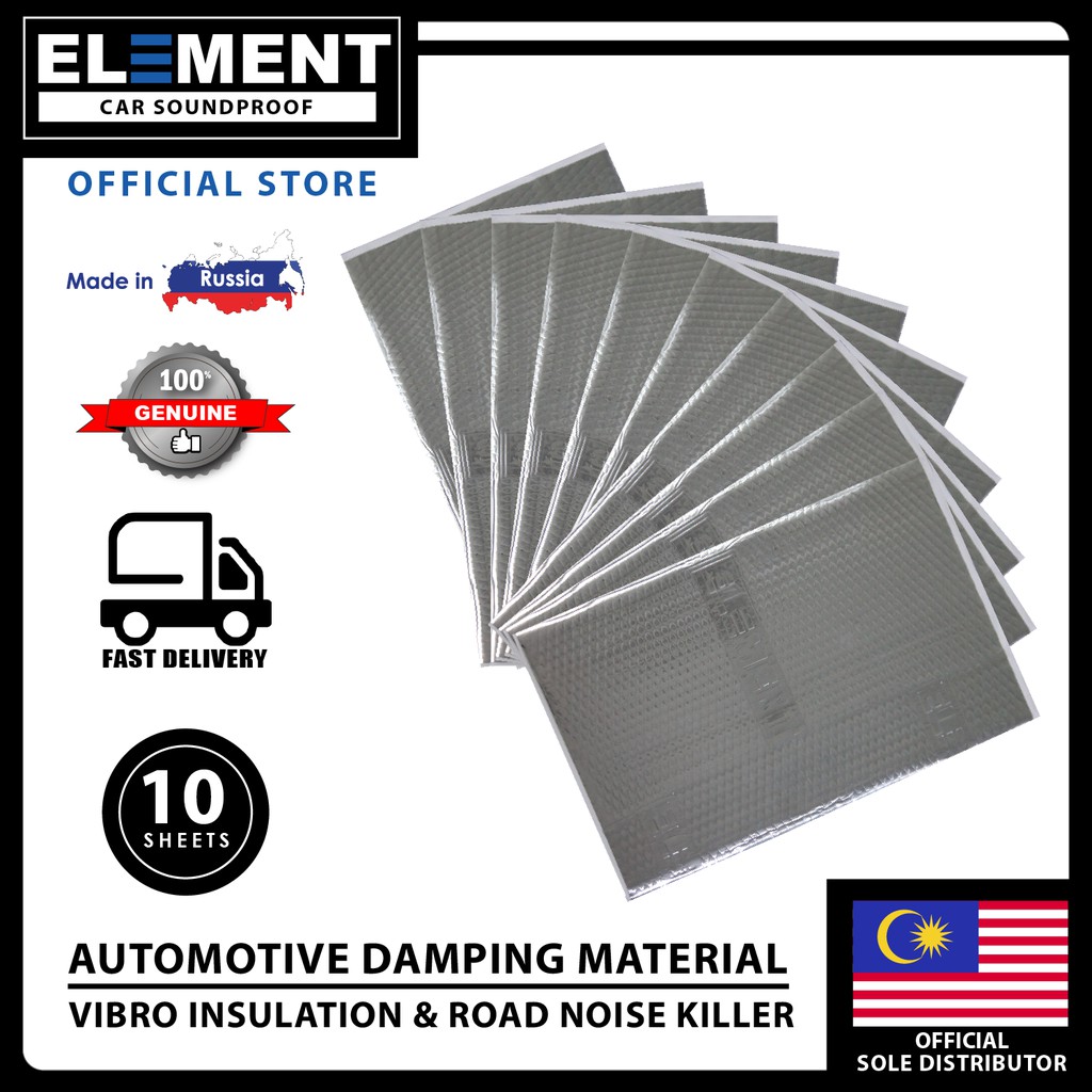 Element Car Soundproof, 2.0mm Vibration Damping Material, 10 Sheets Per ...