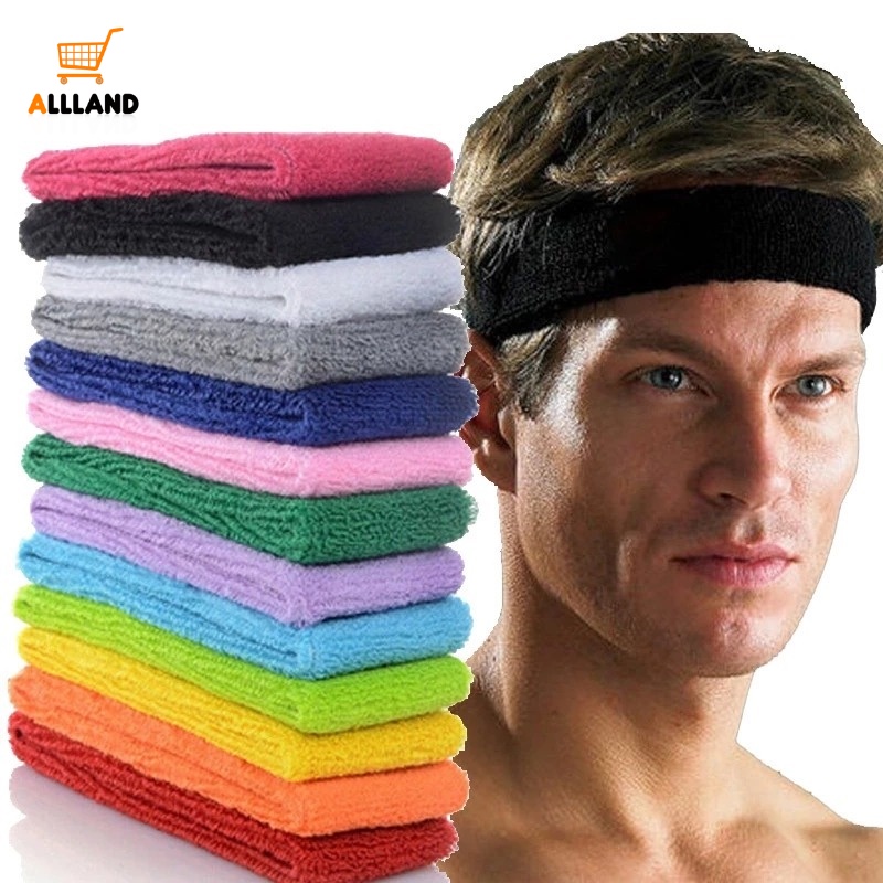 Colorful Cotton Sweatband Sports Headband/ High Elastic Breathable ...