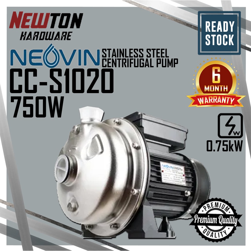 NEOVIN 0.75kW (1.0HP) Stainless Steel Centrifugal Water Pump CS-S1020 ...