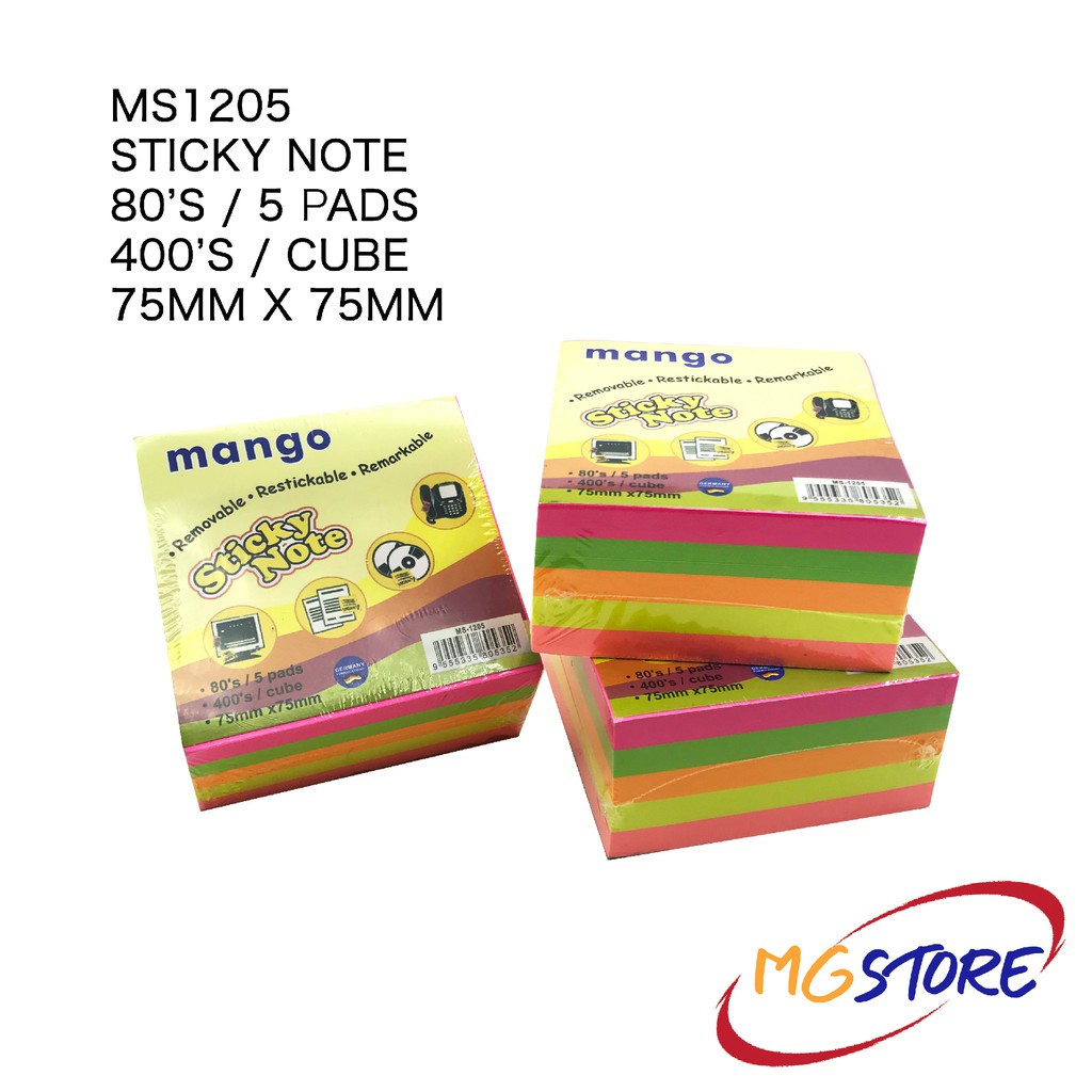 1205 75mm x 75mm Sticky Note ( 400's/Cube ) | Shopee Malaysia