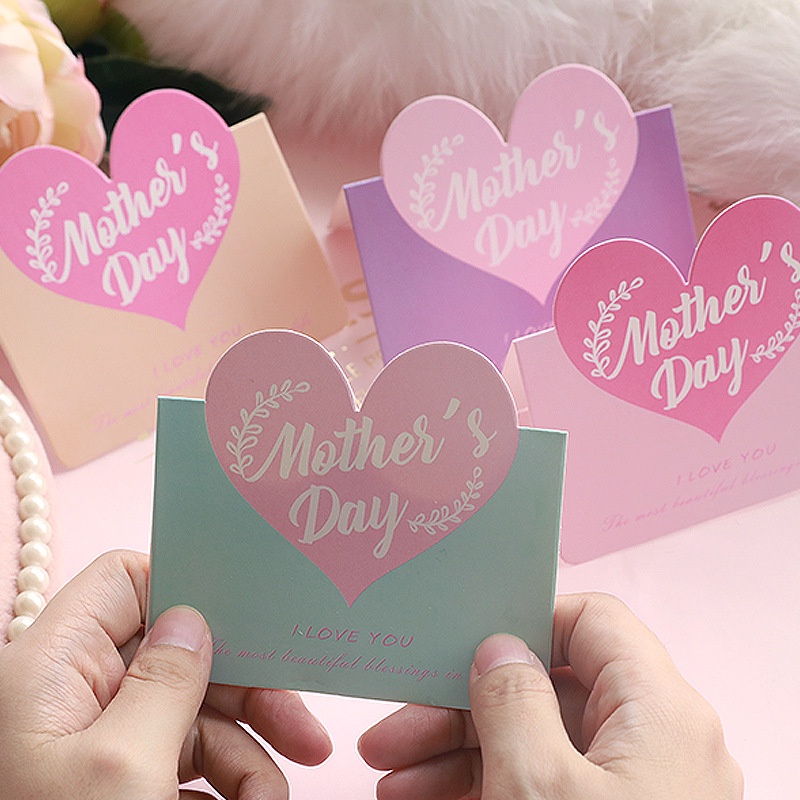 Heart Shaped Greeting Card Mother Father Day Thank You Blessing ...