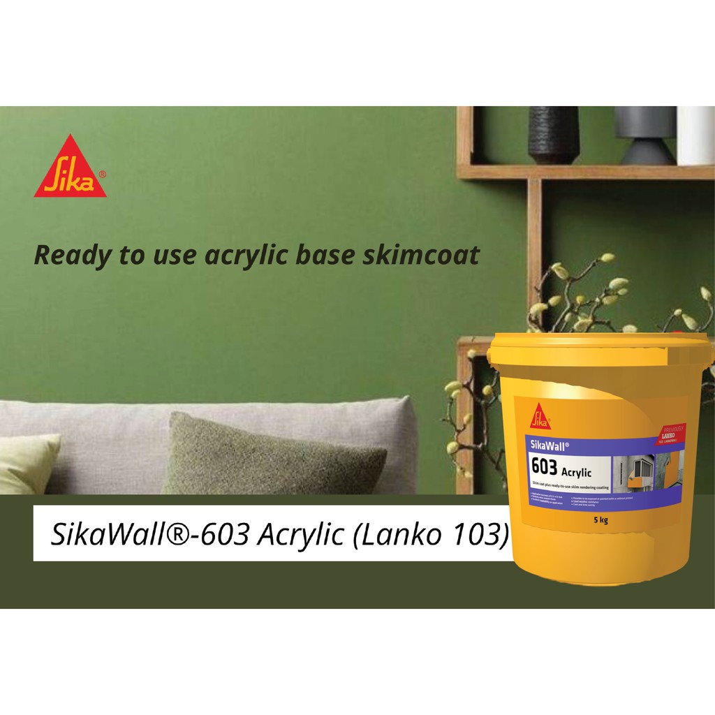 SikaWall®-603 Acrylic (5kgs/WHITE) Ready-to-use Acrylic Skim Coat ...