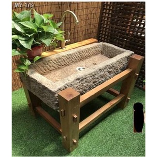☢Outdoor courtyard stone trough mop pool stone basin sink old cow ...