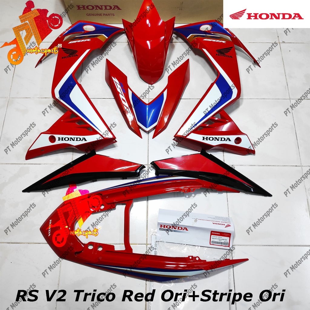 Honda Rs150 Rs 150 V2 Trico Red Cover Red Honda Original Stripe ...