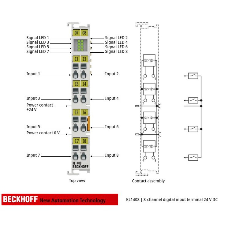 BECKHOFF KL1408 | 8-channel digital input terminal 24 V DC | Shopee ...
