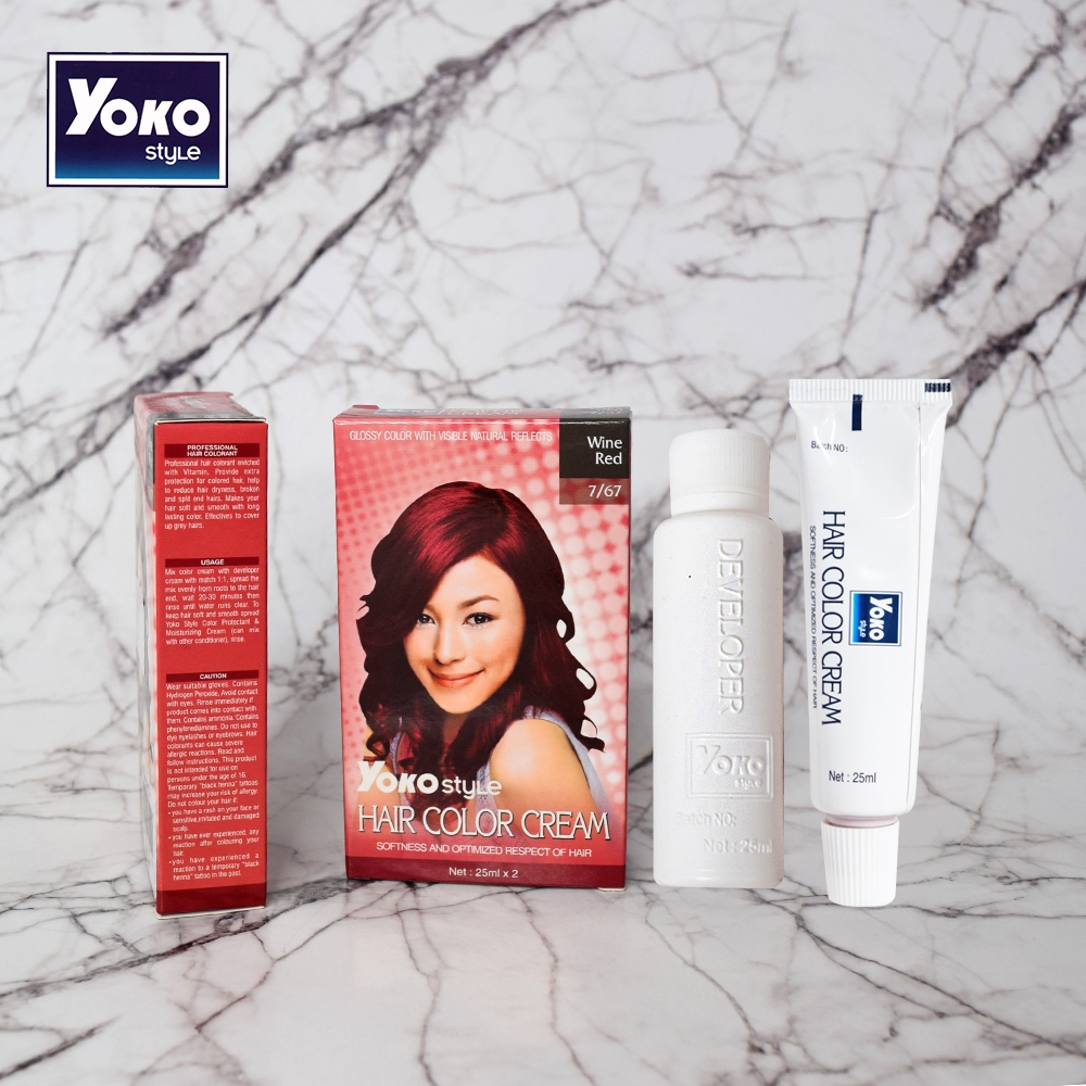 Yoko Style 3D Color 2pcs (Wine Red) | Shopee Malaysia