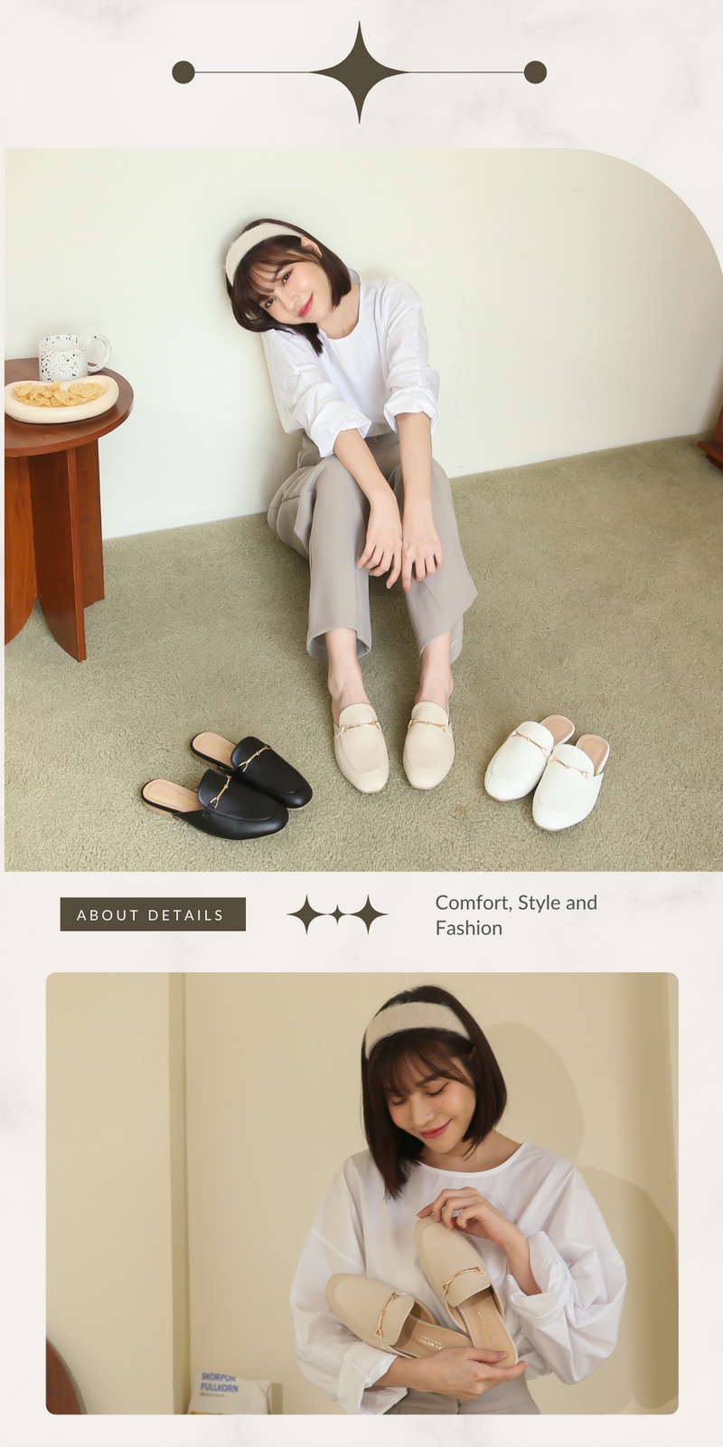 Fufa Shoes [Fufa Brand] British Fashion Horsebit Flat Mules Women's ...