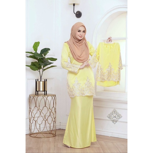 BAJU KURUNG BUDAK KIDS MODEN LACE BAJU RAYA 2025 LISA ROYAL BLUE GREY ...