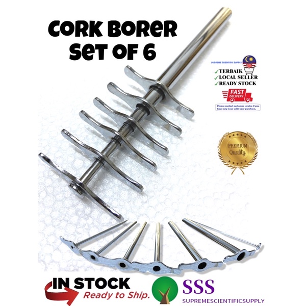 🔥[Ready stock]🔥Cork Borer, Set of 6(3.6mm,4mm,5mm,6mm,7.6mm,9.2mm ...
