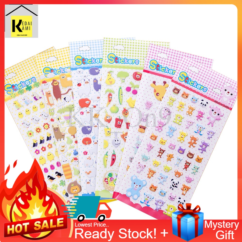 Ready Stock 2D 3D Sticker Cute Stickers Cartoon Stiker Suitable Sticker ...