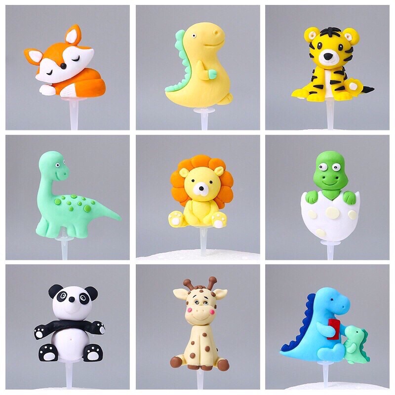 READY STOCK - Cute Animal Cakes Topper safari party cake kek decoration ...