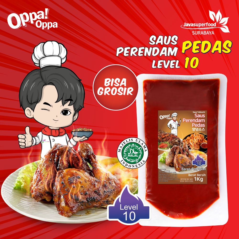 Tokkochi Spicy Soaking Sauce Spicy Buldak Sauce 1Kg Oppa-Oppa - Level ...