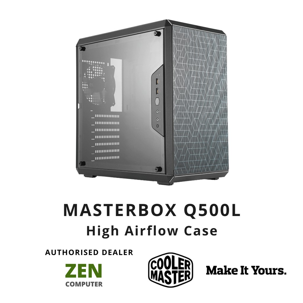 # COOLERMASTER™️ MASTERBOX Q500L | Compact Airflow ATX Case # | Shopee ...