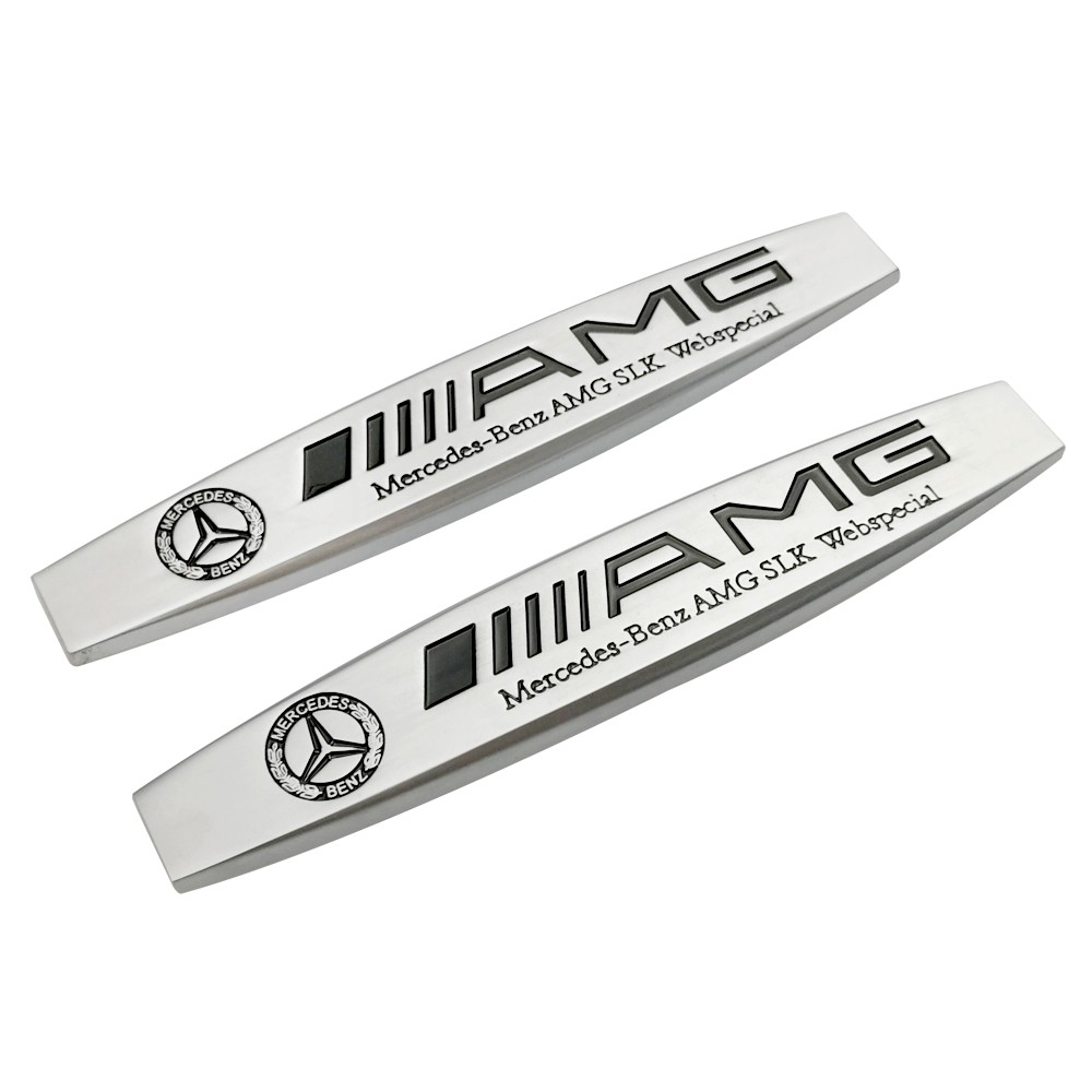 2pcs Car Rear Trunk Emblem Sticker for Mercedes Benz AMG Brabus ...