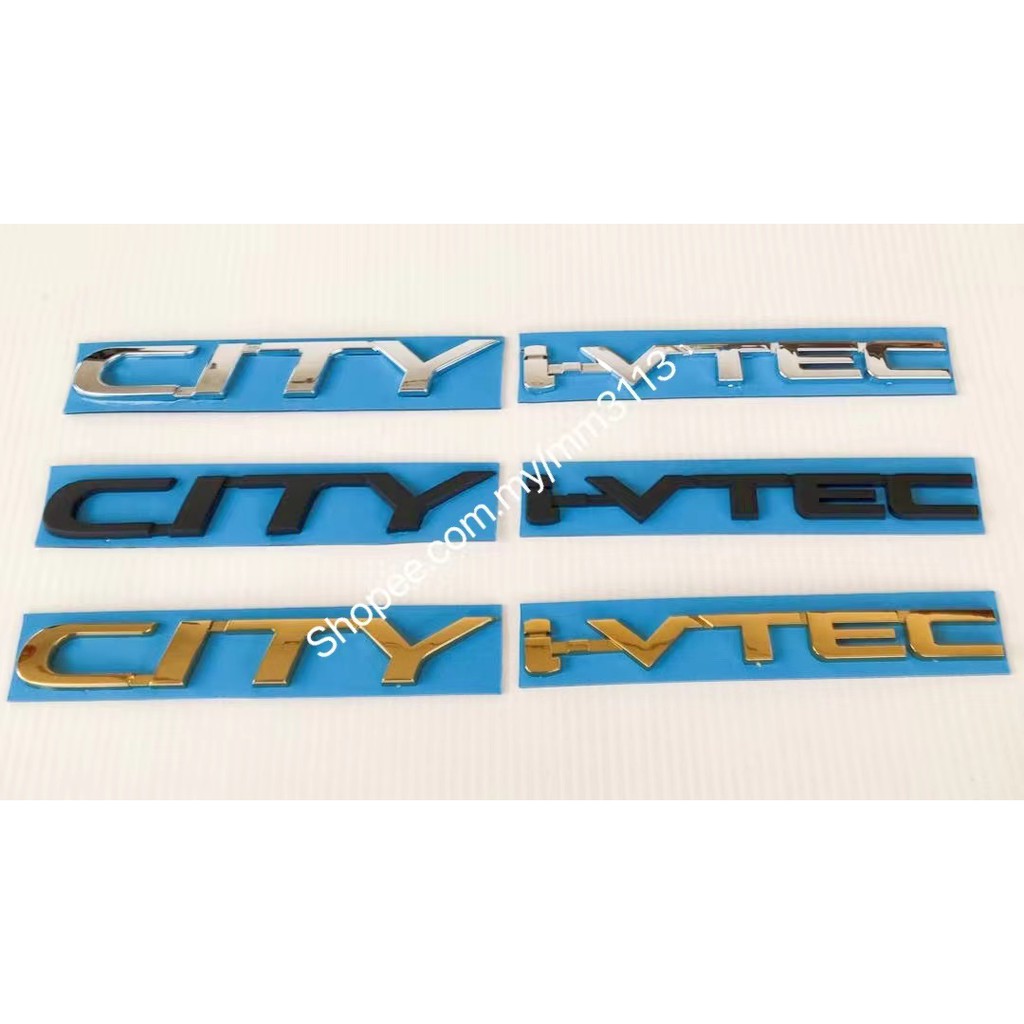 HONDA CITY & i-VTEC SILVER /BLACK & GOLAD EMBLEM LOGO FOR GM6 2017 ...