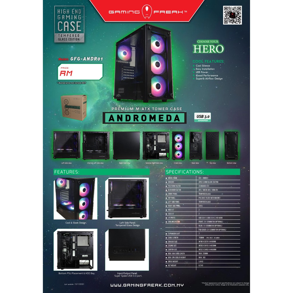 AVF GAMING FREAK ANDROMEDA CASING GAMING CASING WITH RGB FAN LUMINA ...