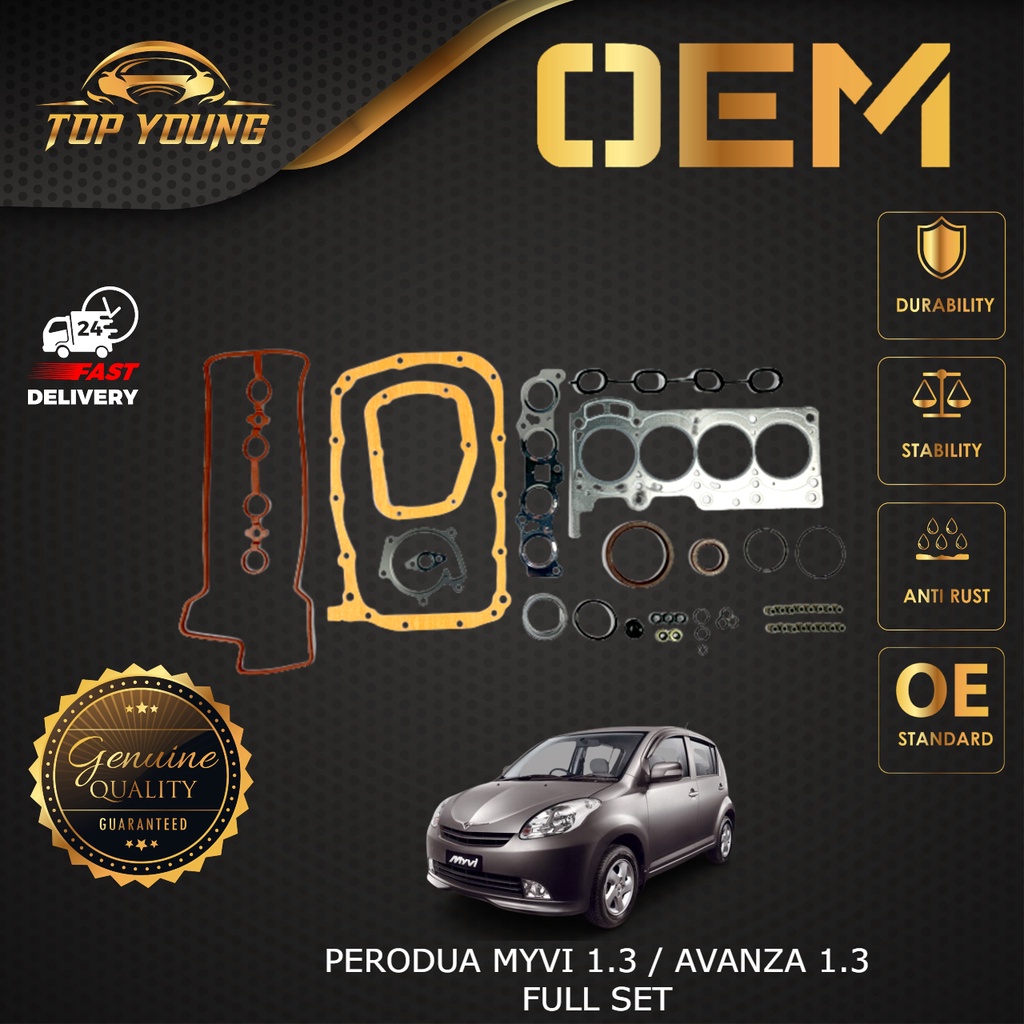 FULL SET GASKET MYVI 1.3 AVANZA 1.3 PERODUA TOP QUALITY ENGINE FULL SET ...
