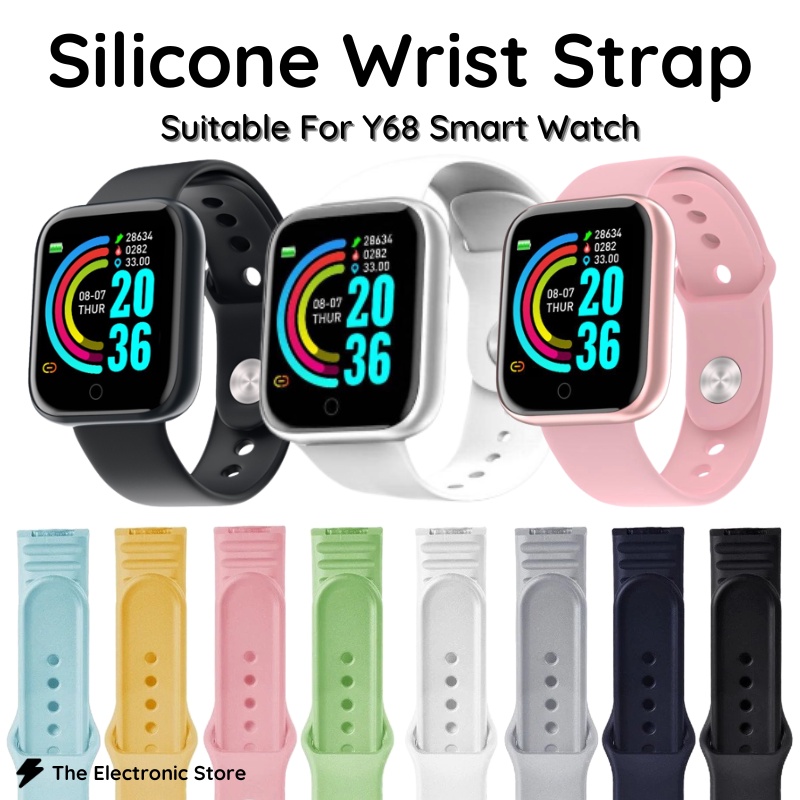 Silicone Wrist Band Strap For Y68 Smart Watch / D20 Smart Watch ...