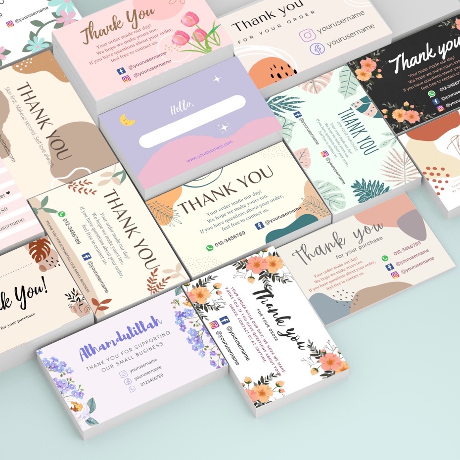 100PCS TQ KAD BUTIRAN SENDIRI KAD BISNES / KAD TQ / NAME CARD ...